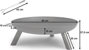 Zahradní ohniště 80 cm Berdsen BD-882