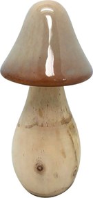 Keramická figurka houby MAVE 8,2x15,8 cm hnědá