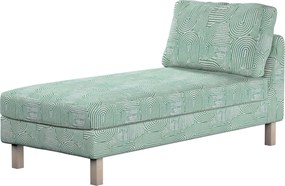 Potah na šezlong IKEA Karlstad samostatný, krátký barva zelená látka pletený vzor, vzorované