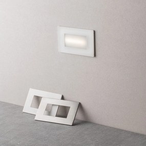 FAN INC-BOLT-503CCT Zápustné venkovní svítidlo LED Bolt, bílá/nikl/polykarbonát, 3 W, 350 lm, CCT, IP65, 10,7 x 3,25 x 6,7 cm - FANEUROPE