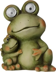 Roztomilá dekorace Žába s LED očima 14 cm