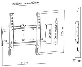 BG11 Fixní držák TV | 13"-42" | 30kg