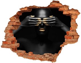 Wallmuralia Fototapeta díra na zeď Žena v černém 90x70 cm