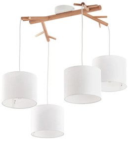 TK LIGHTING Lustr - ALBERO 6554, 230V/15W/4xE27, bílá/borovice