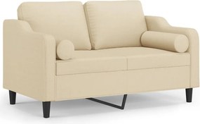 2místná pohovka s polštáři krémová 120 cm textil 3200839