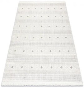 koberec NANO FH69A Diamanty, smyčkový, plošně tkaný bílá / šedá velikost 140x190 cm | krásné koberce cz