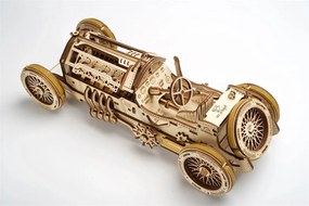 Hračka Ugears 3D dřevěné mechanické puzzle U9 Auto (Grand Prix)
