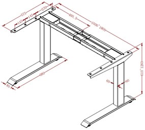 Výškově nastavitelný stůl Liftor Magic, šedý, Bez desky, elektricky polohovatelný