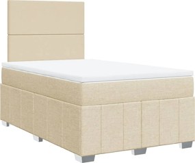 Box spring postel s matrací krémová 120x190 cm textil 3291605