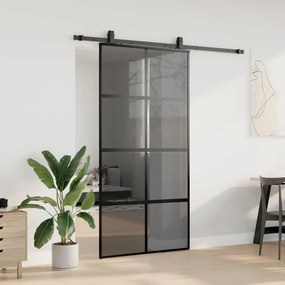 Posuvné dveře se sadou kování černé 102,5x205 cm Tvrzené sklo 3375897