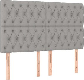 Box spring postel s matrací světle šedá 160 x 200 cm textil 3136845