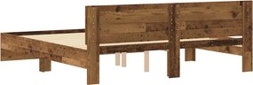 Rám postele s čelem s čelo Staré dřevo 203 x 185 x 70 cm 3378499