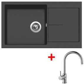 Set Sinks INFINITY 860 Pureblack + baterie VITALIA Chrom
