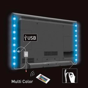 SOLIGHT LED RGB pásek pro TV, 2x 50cm, USB, vypínač, dálkový ovladač