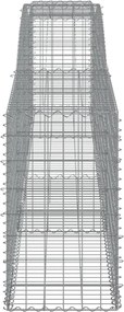 Klenuté gabionové koše 8 ks 400x50x80/100 cm pozinkované železo 3146989