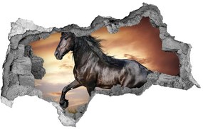 Wallmuralia Díra 3D fototapeta na stěnu Cválající kůň 95x73 cm