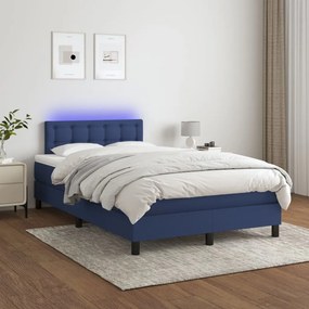 Box spring postel s matrací a LED modrá 120 x 200 cm textil 3133467