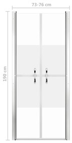 vidaXL Sprchové dveře polomatné ESG 76 x 190 cm