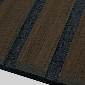 Akustický panel s dřevěnou dýhou - dekor ořech tmavý | 244 x 60,5 cm | ALFIstyle.cz