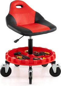 Costway Pojízdná stolička do dílny Mechanická stolička na kolečkách s nastavením