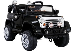 LEAN CARS Elektrické autíčko Jeep JJ245, LED světla, MP3, dálkové ovládání, černé