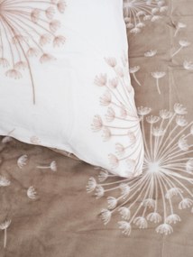 MK Lůžkoviny Mikroplyšové povlečení Exclusive - Pampelišky cappuccino 140 × 200 cm, 70 x 90 cm