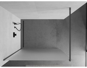 Mexen Kioto, sprchová zástěna Walk-In 130 x 200 cm, 8mm sklo námraza, grafitový profil, 800-130-101-66-30