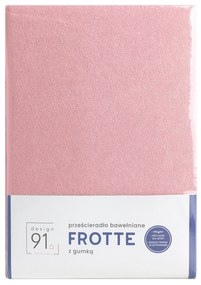 FROTÉ PROSTĚRADLO S GUMIČKOU 160X200 CM, VÝŠKA 20 CM PÚDROVĚ RŮŽOVÁ