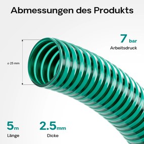 Hadice teichtip – 5 m, 25 mm, zelená (92890)