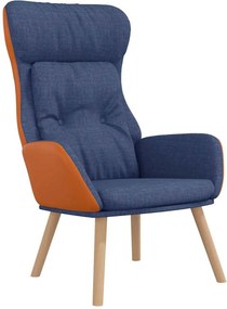 Relaxační křeslo modré textil a PVC 341305