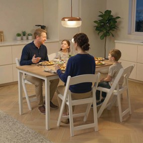 HOMCOM 4dílná sada skládacích židlí z plastové pryskyřice a PU, přenosné skládací židle pro vnitřní i venkovní použití, 45x44x78 cm, bílá