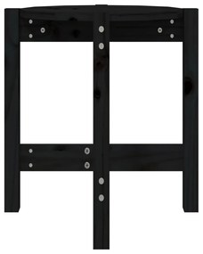 Konferenční stolek černý Ø 42,5 x 45 cm masivní borové dřevo - Default Title