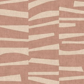 Růžovo-béžová vliesová tapeta s geometrickým retro vzorem 318025 Twist Eijffinger