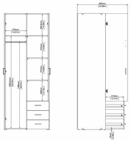 Tvilum Skříň Sid 2d3s bílá/bílý lesk