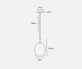 Nordlux Závěsné svítidlo Uma Velikost: 230, Barva: Kouřová