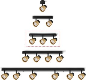 Brilagi - Bodové svítidlo NUGGET 3xGU10/30W/230V černá/zlatá