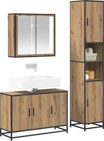 Sada koupelnového nábytku 3 ks Artisanový dub Kompozitní dřevo 3402534