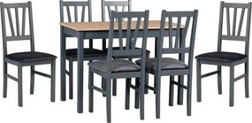 Nábytkáři ORFA MILENIUM 7 - jídelní set stůl+6 židlí (Max 2+Boss 5 ) lamino dub sonoma/grafitová / židle grafitová/ látka grafitová 28B-Kronos 22 - kolekce &quot;DRE&quot; (DM) (K150)***