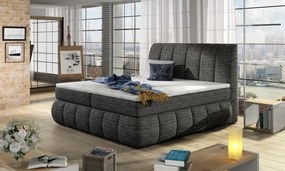 Postel Boxspring Vincenzia 200x180, tm. šedá (pytlovina - bvi 02)