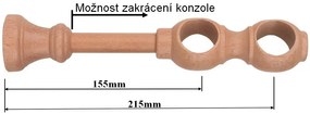GARNÝŽE-HEBR Garnýž dřevěná buk dvojitá 320 cm