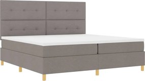 Postel s boxspringem s čelo Taupe 200 x 200 cm textil 3339648