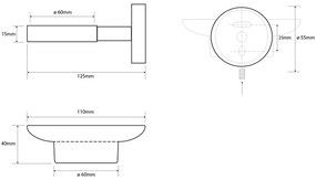 Sapho, X-STEEL mýdlenka skleněná, broušená nerez, XS802