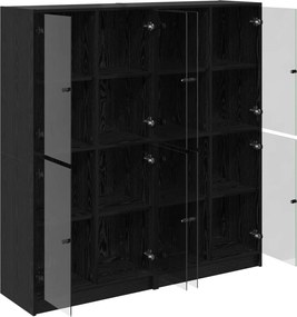 Vysoký bufet 2 ks Černý dub 68 x 37 x 142 cm Kompozitní dřevo 3402646