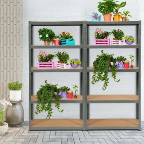 Costway Úložný regál 5 vrstev, prostorově pro velké zatížení, šedá