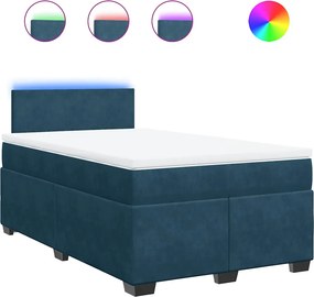 Box spring postel s matrací modrá 120 x 200 cm samet 3288580