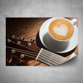 Plakát - Káva pro kytaristu (60x40 cm) - PopyDesign
