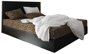 Manželská postel Boxspring 140 cm Lilac Comfort (vzor + černá) (s matrací a úložným prostorem). 1056063