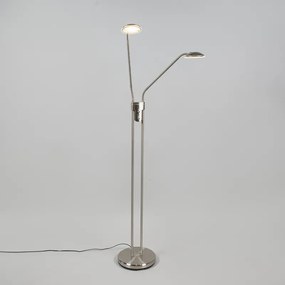 Moderní stojací ocelová lampa na čtení včetně LED - Eva