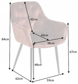 Židle Milano, hnědý samet / 41182