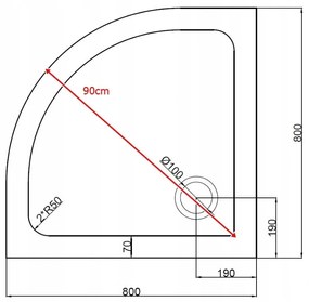 BPS-koupelny Čtvrtkruhový sprchový kout HYD-PK101B 90x90 cm chrom/transparent + vanička HYD-PSV-ST01B bílá